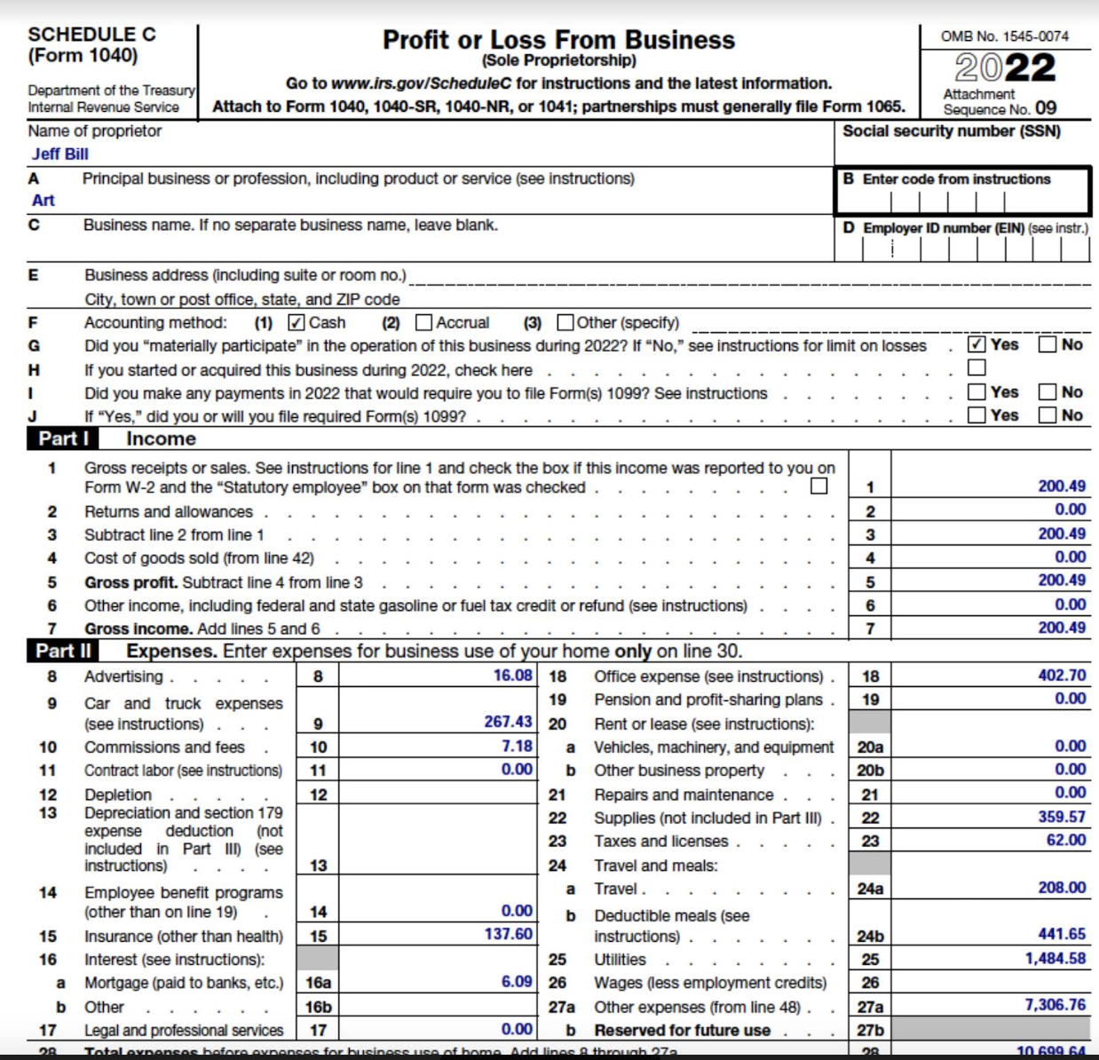 Irs 1040 Schedule C 2025 Paxton Quincy